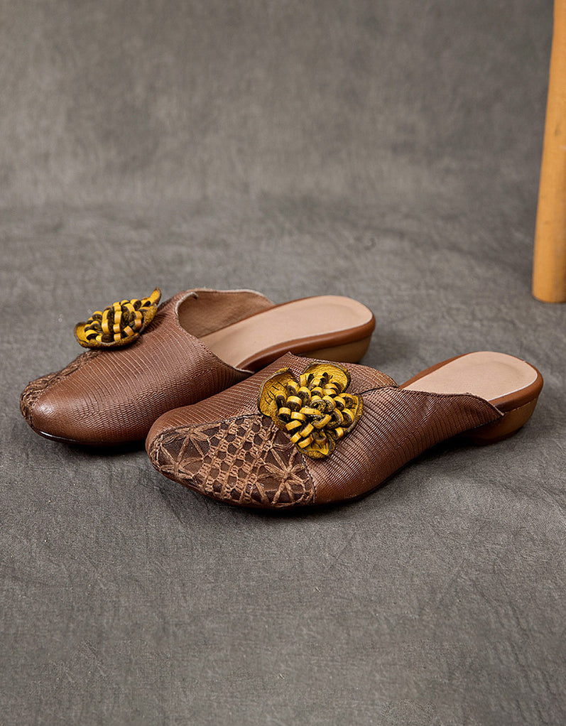 Comfortable Handmade Retro Leather Slippers — Obiono