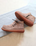 Retro Side Lace-up Suede Spring Shoes — Obiono