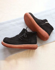 Retro Side Lace-up Suede Spring Shoes — Obiono