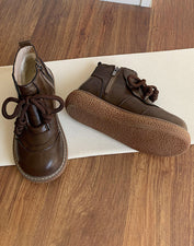 Retro Leather Platform Wide Toe Box Boots — Obiono