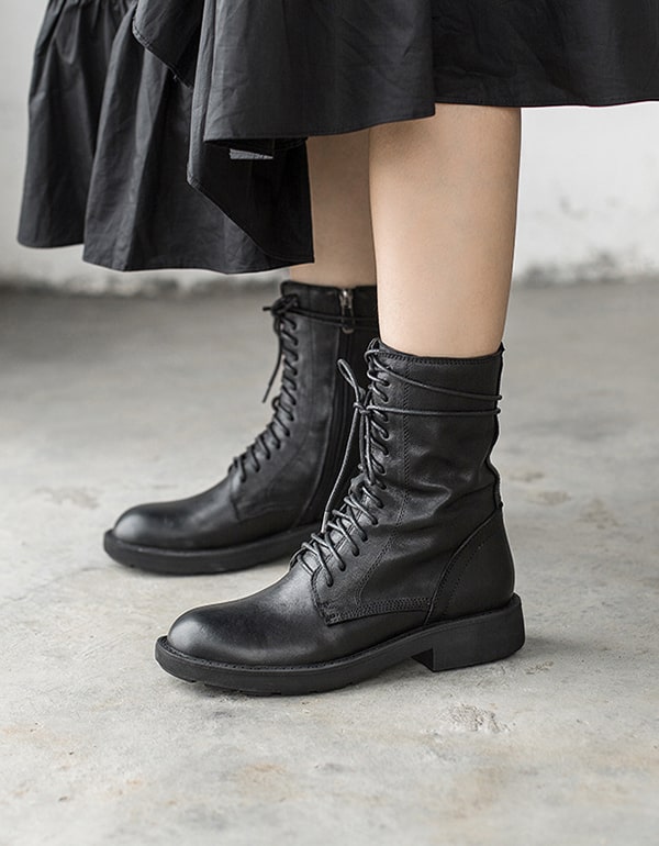 Autumn Winter Real Leather Handmade Long Boots 35-41 — Obiono