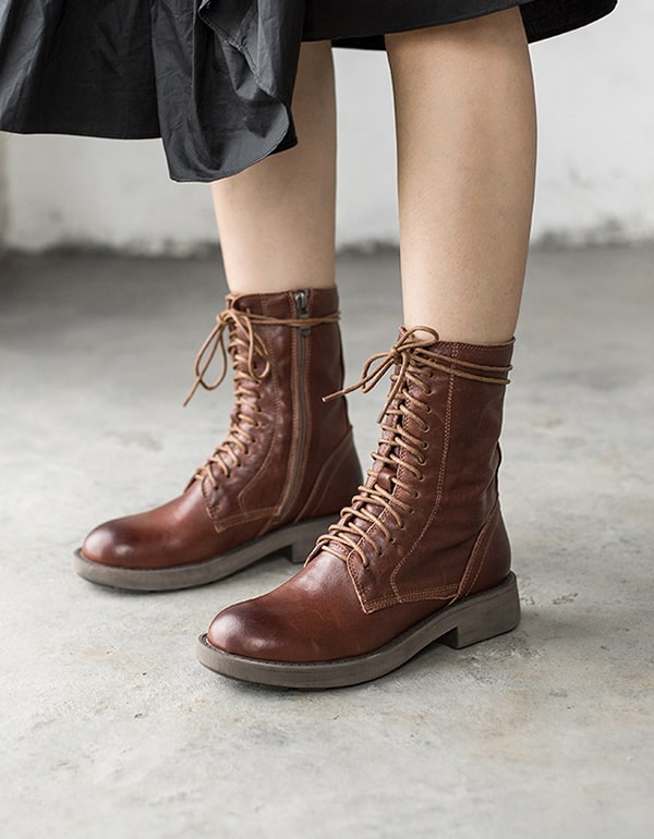 Autumn Winter Real Leather Handmade Long Boots 35-41 — Obiono