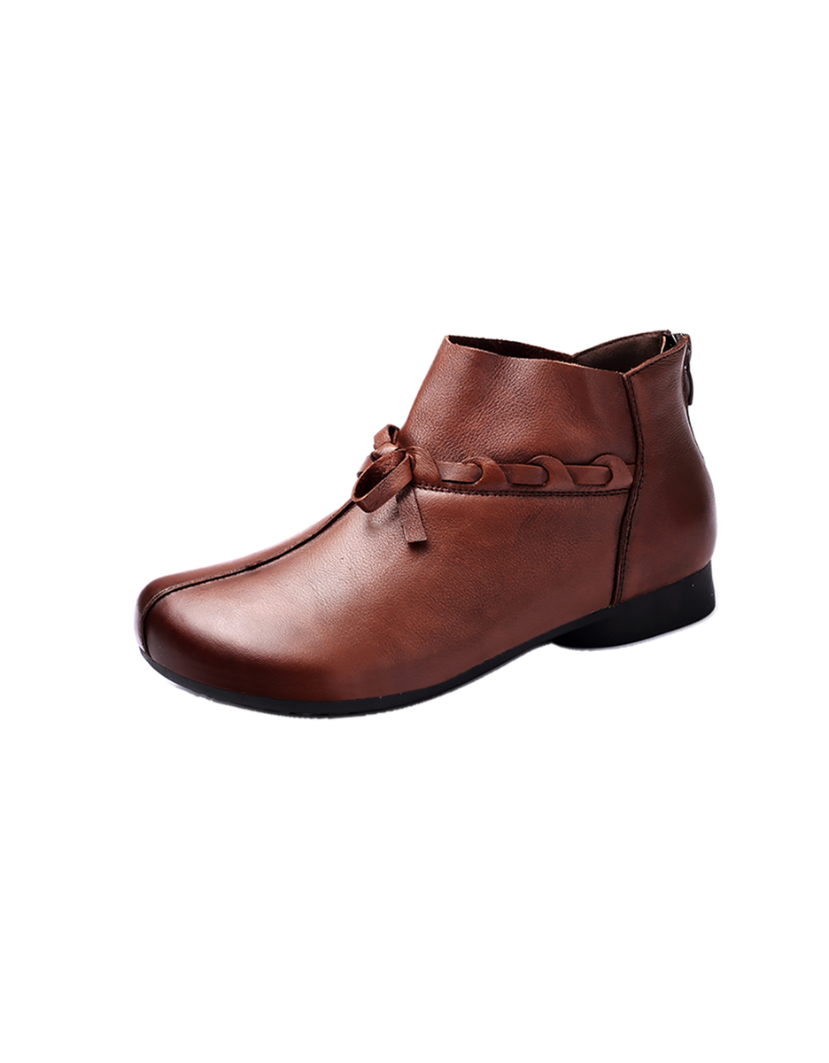 Comfortable Soft Leather Women's Short Boots — Obiono