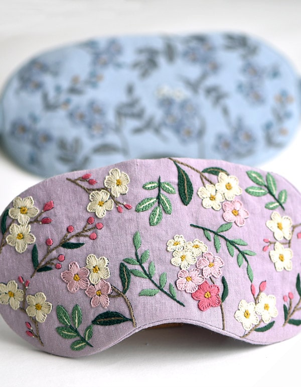 DIY Linen Embroidery Floral Blindfold(Including DIY materials) — Obiono