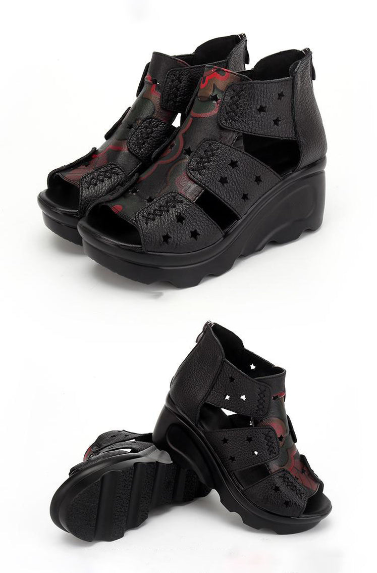 Ethnic Style Fish Toe Summer Wedge Sandals — Obiono