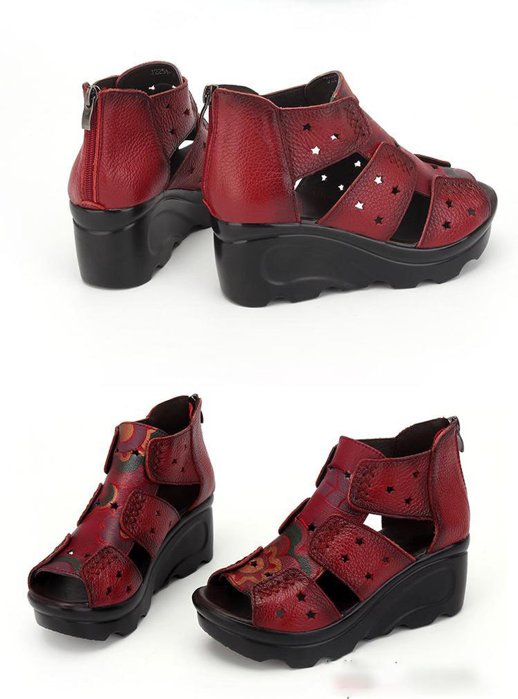 Ethnic Style Fish Toe Summer Wedge Sandals — Obiono