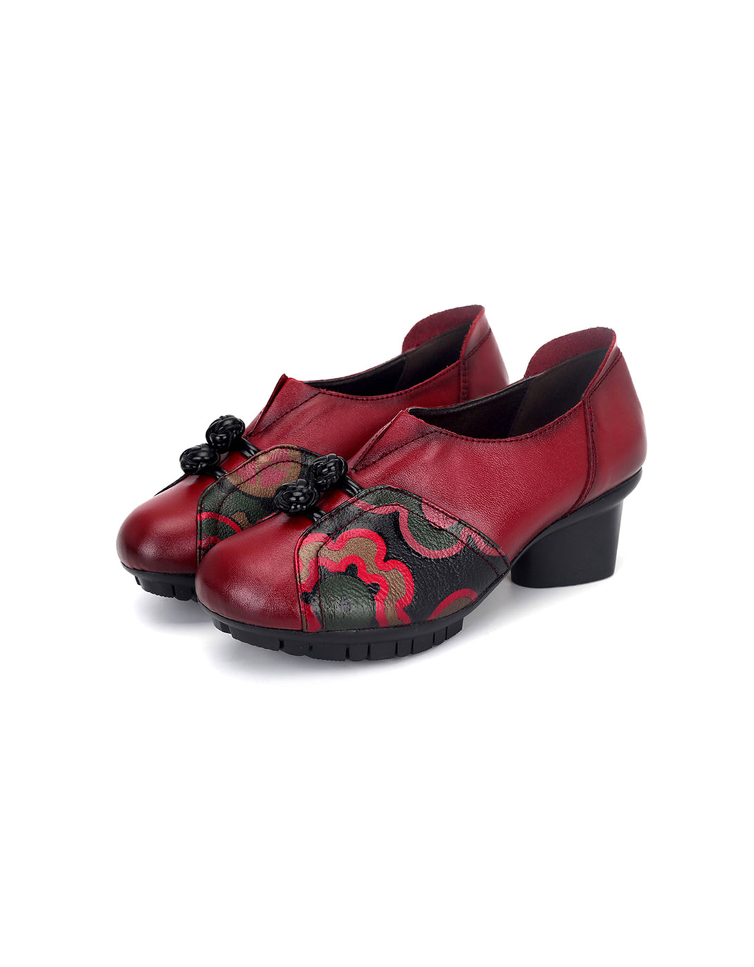 Handmade Retro Leather Printed Ethnic Shoes — Obiono