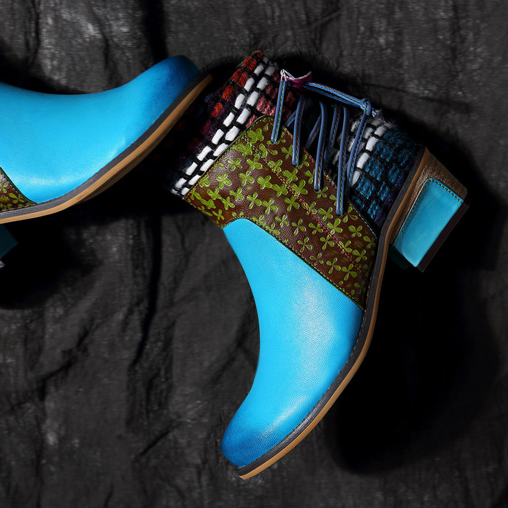 Handmade Stitching Leather Retro Women's Ethnic Boots 36-42 — Obiono