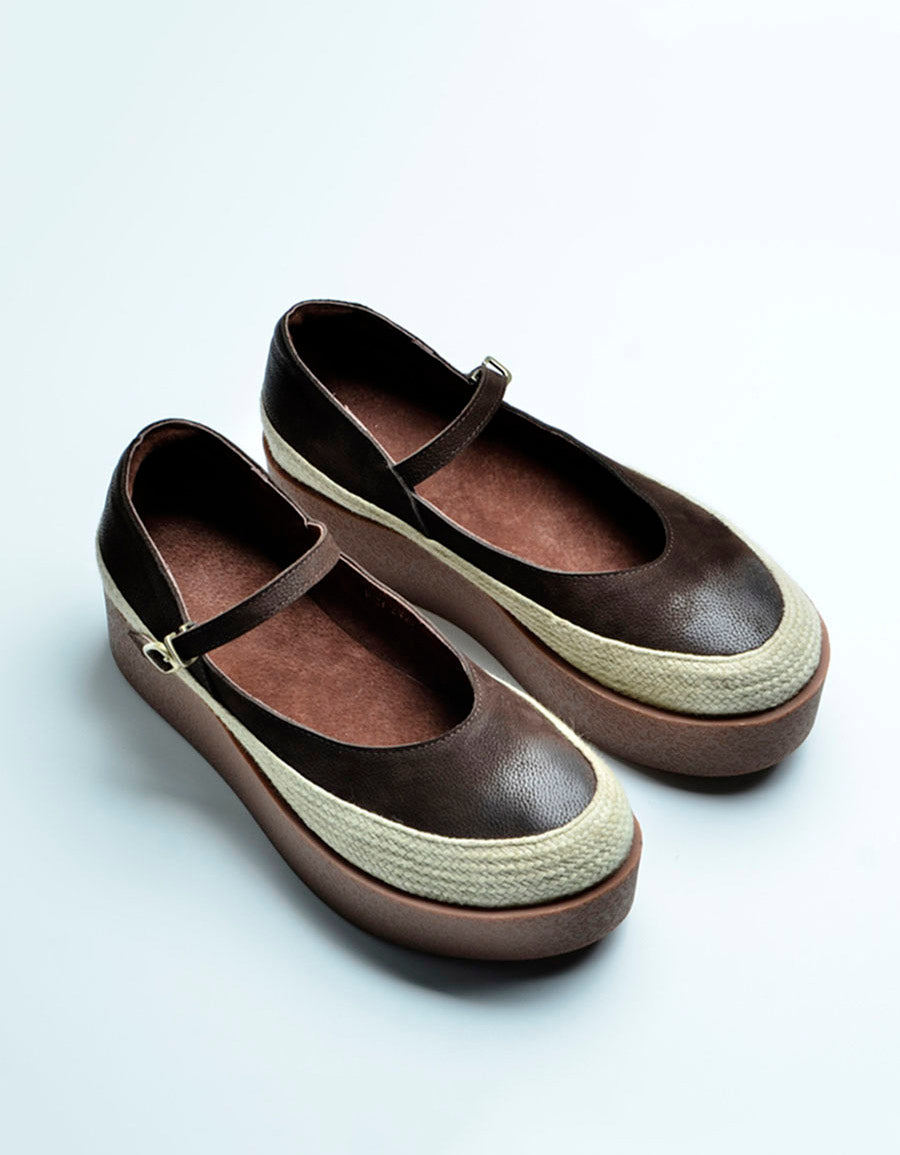 Handmade Leather Waterproof Platform Spring Shoes — Obiono