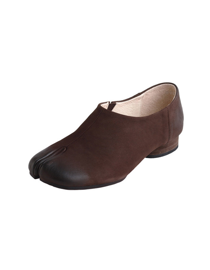 Handmade Retro Leather Split-Toe Shoes Spring — Obiono