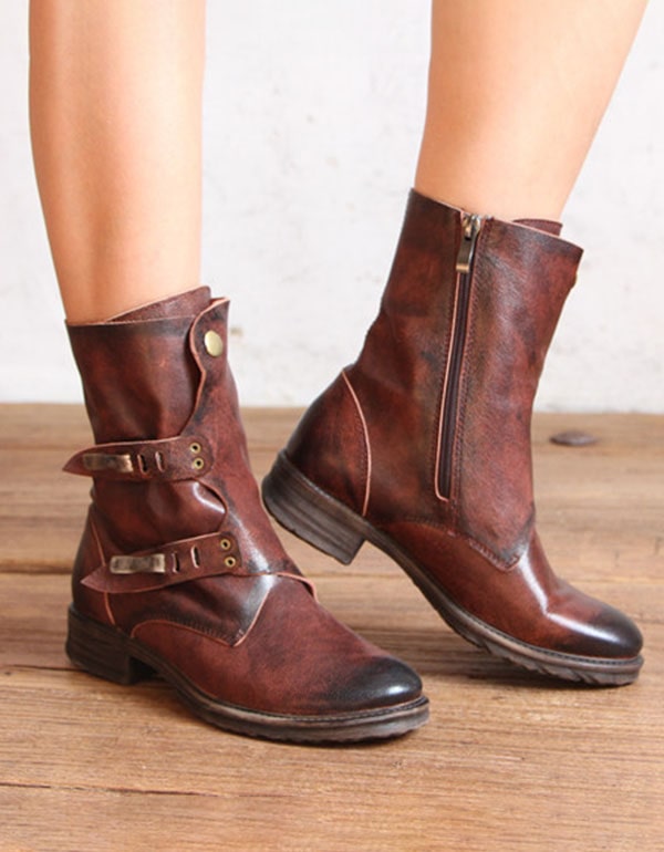 Handmade British Style Vintage Motorcycle Boots — Obiono