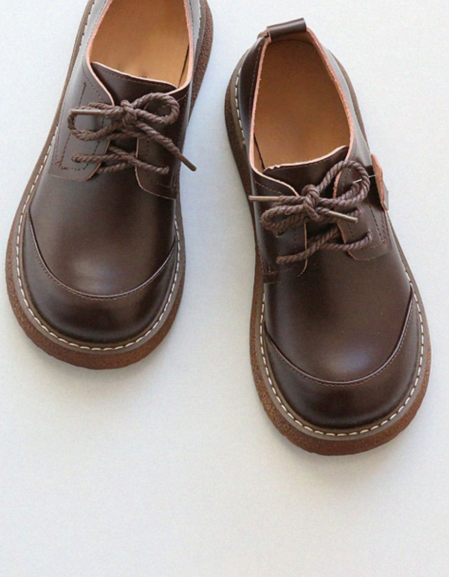 Lace-up Wide Toe Box Platform Shoes Spring — Obiono