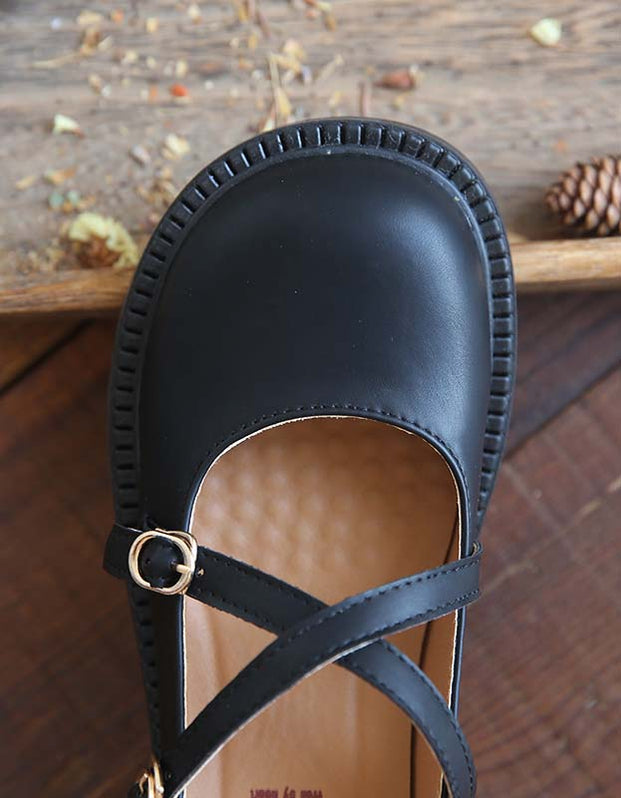 Cross Buckle Mary Jane shoes — Obiono
