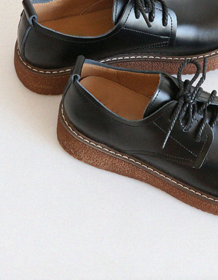 Wide Toe Box Lace-up Work Shoes Spring — Obiono