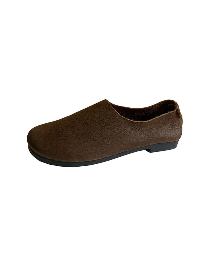 Retro Flat Soft Leather Comfortable Women's Shoes — Obiono