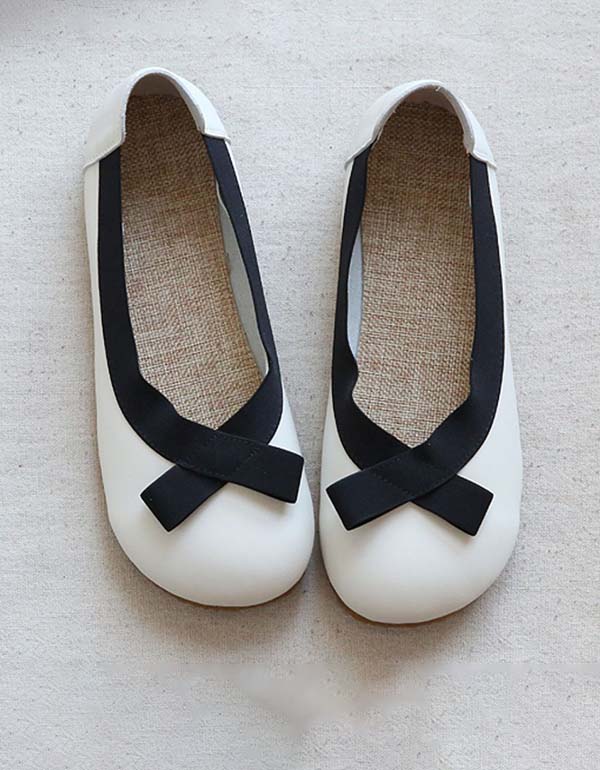 Women's Round Head Simple Retro Flat Shoes — Obiono