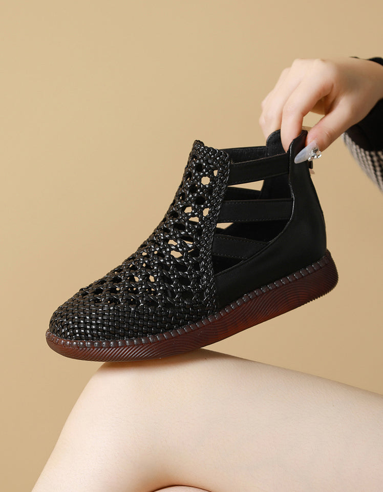 Side Elastic Summer Hollow Flat Sandals 35-43 — Obiono