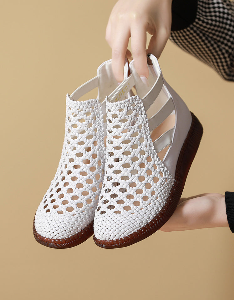 Side Elastic Summer Hollow Flat Sandals 35-43 — Obiono