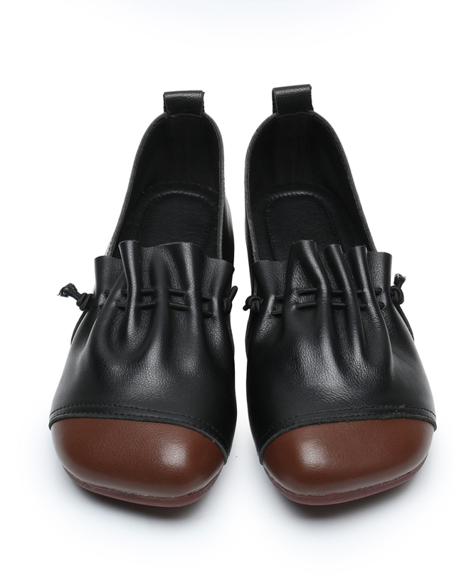 Soft Leather Square Toe Flats for Spring — Obiono