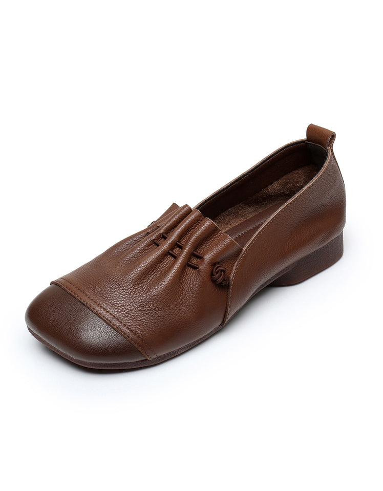 Soft Leather Square Toe Flats for Spring — Obiono