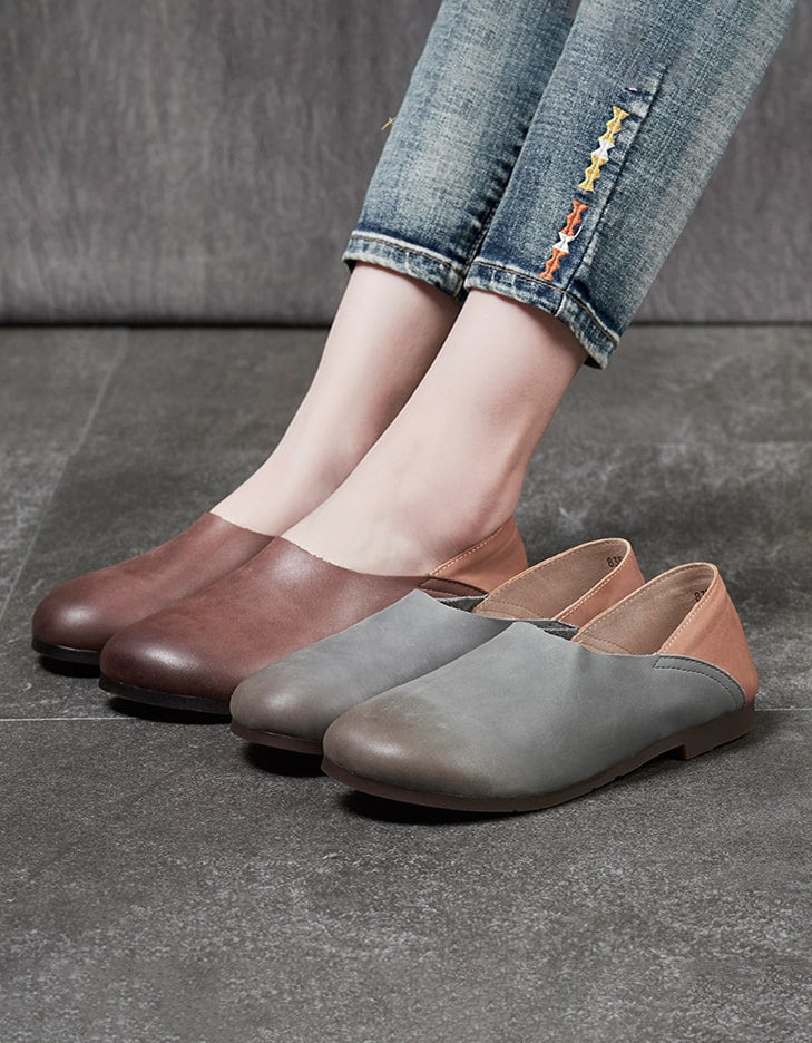 Spring Leather Shoes 2020 Round Head — Obiono