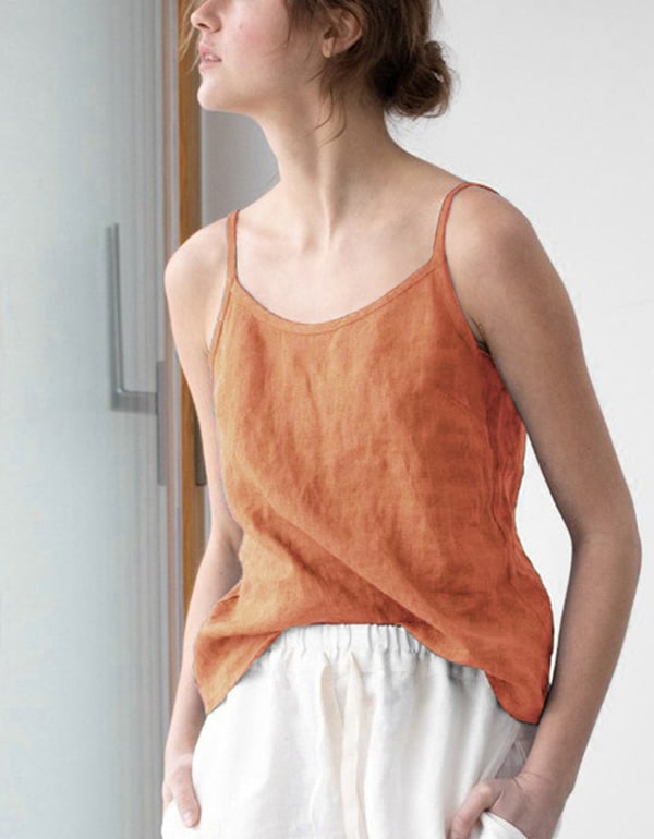 Summer V-neck Linen Camisole — Obiono