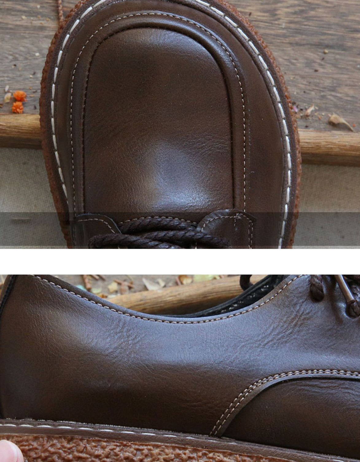 Wide Toe Box Lace-up Platform Loafers Shoes — Obiono