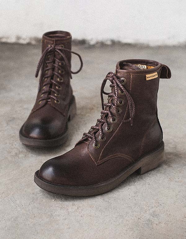 Handmade Sheepskin Vintage British Style Martin Boots — Obiono