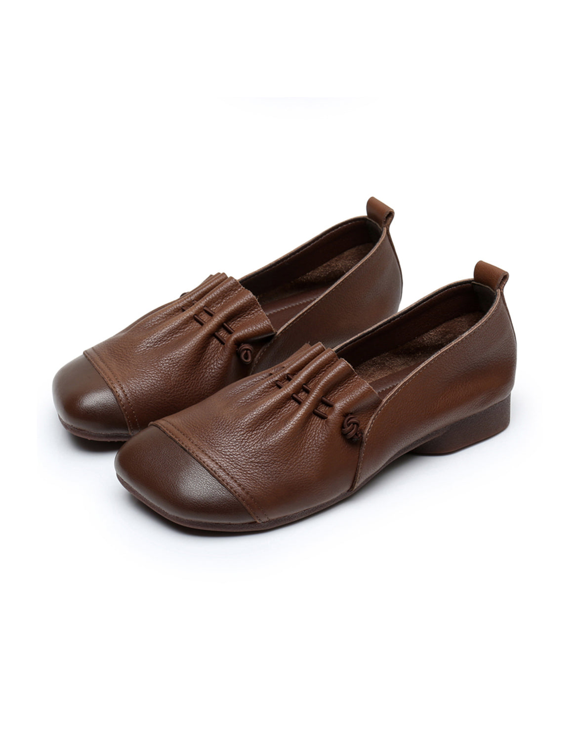Soft Leather Square Toe Flats for Spring — Obiono