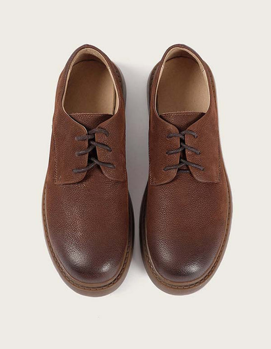 Spring Thick-soled Retro Leather Women's Shoes — Obiono